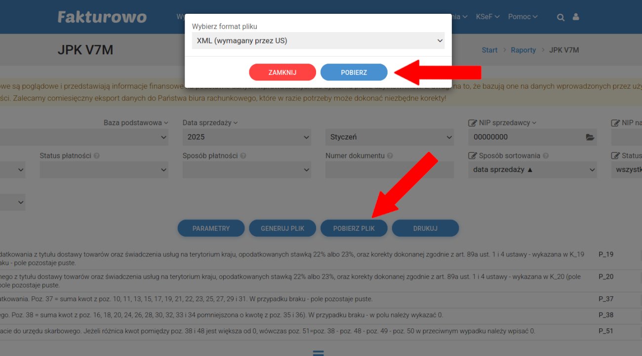 Jak wygenerować plik JPK? - Pomoc - Fakturowo.pl