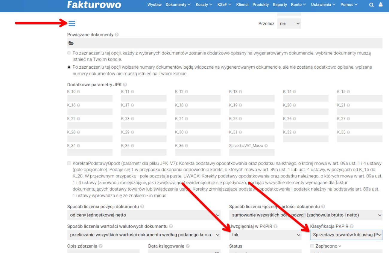 KPiR - Pomoc - Fakturowo.pl