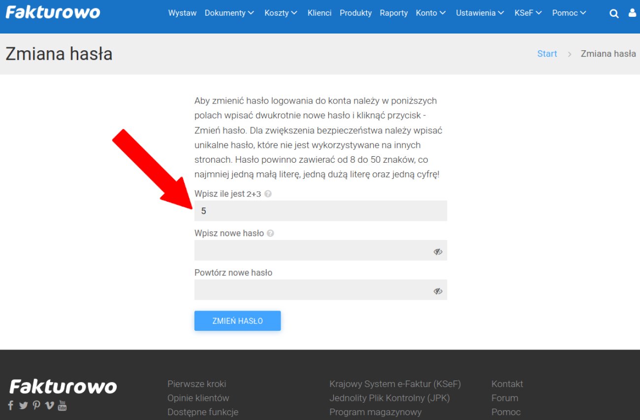 Okresowa zmiana hasła - Pomoc - Fakturowo.pl